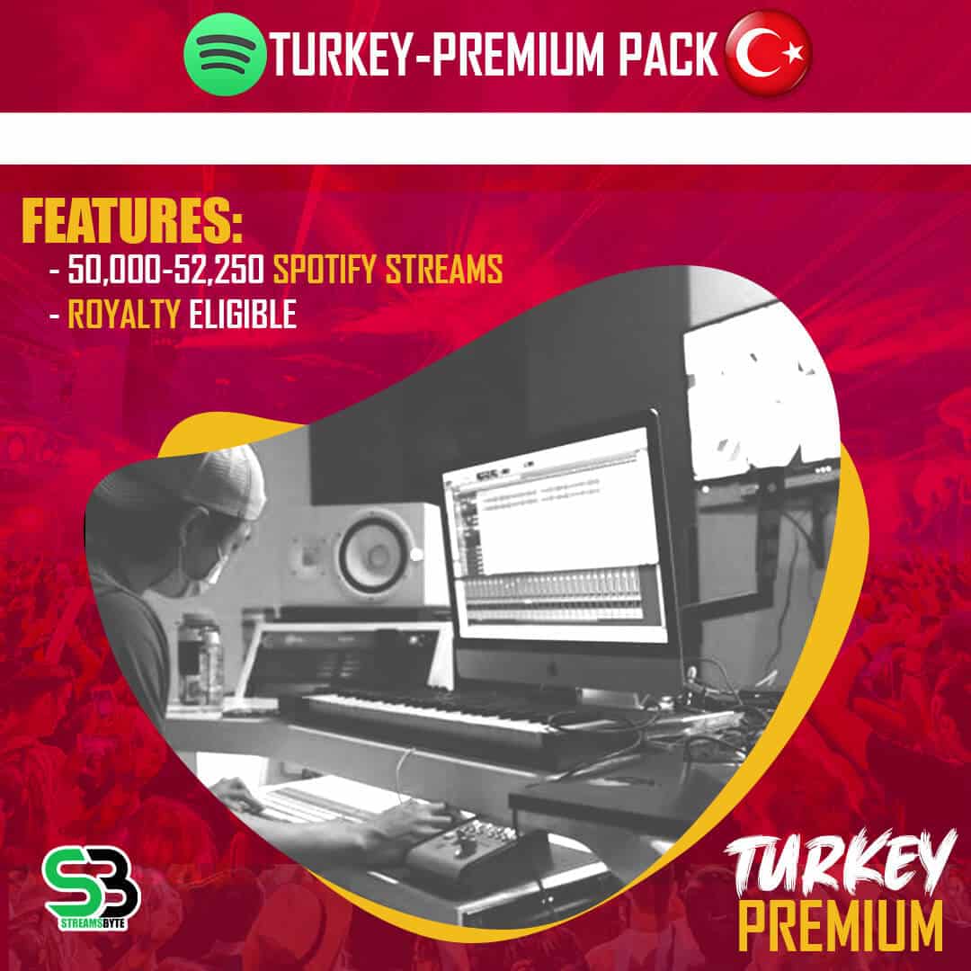 TURKEY PREMIUM | Buy TURKEY Spotify Streams | Streamsbyte.com